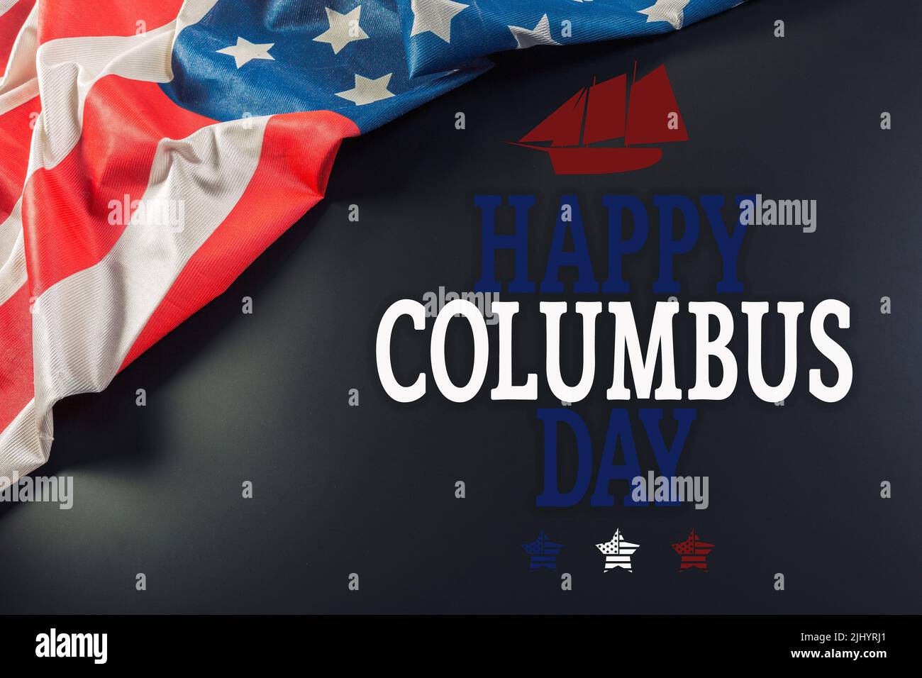 Happy Columbus day banner, american patriotic background Stock Photo ...