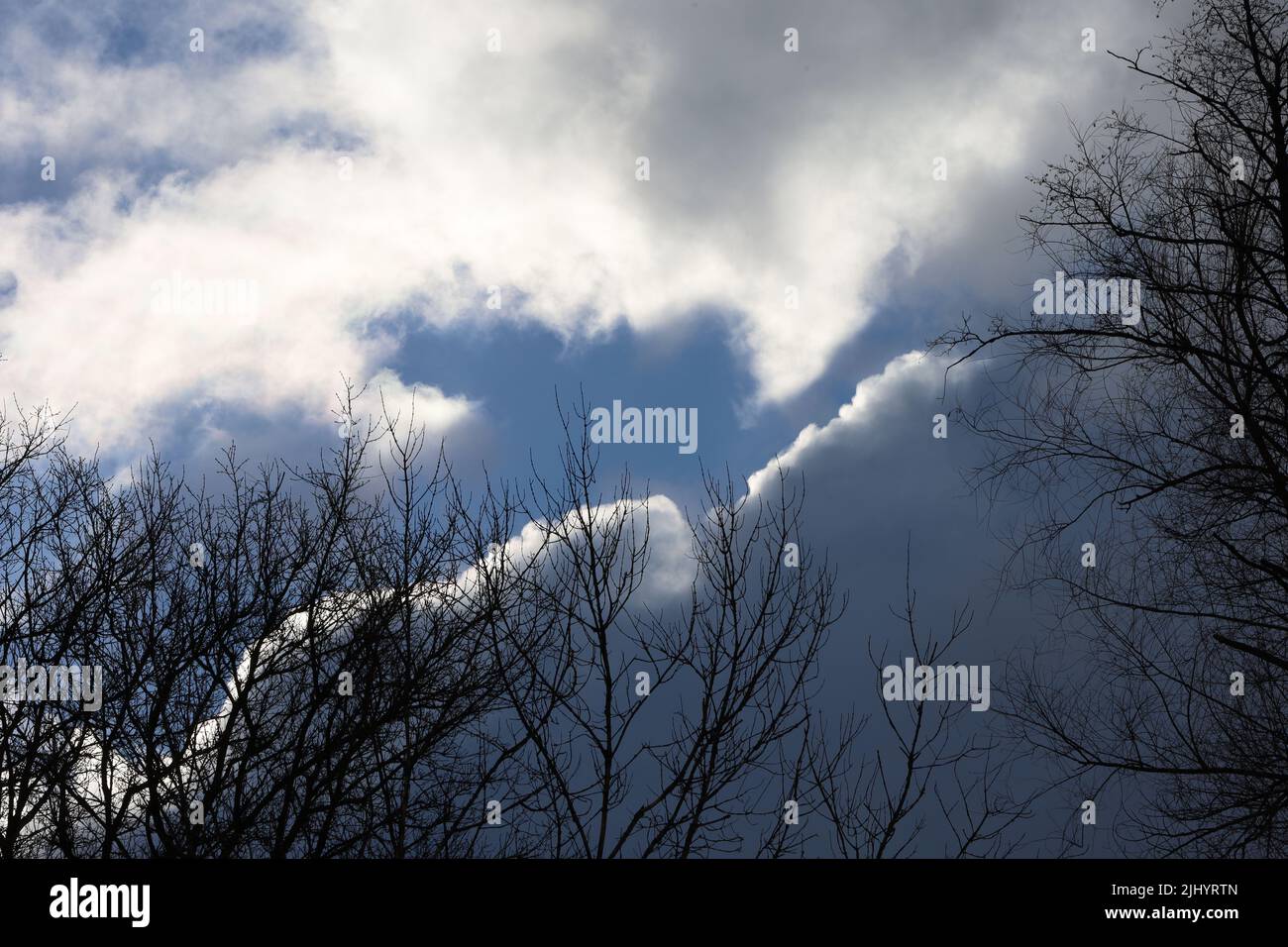 sky background with windy clouds, winter sky Stock Photo - Alamy