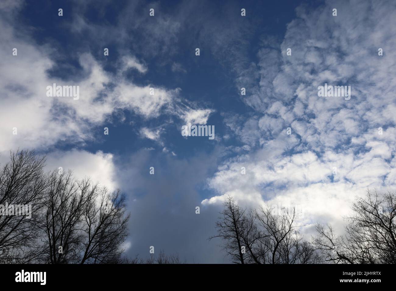 sky background with windy clouds, winter sky Stock Photo - Alamy