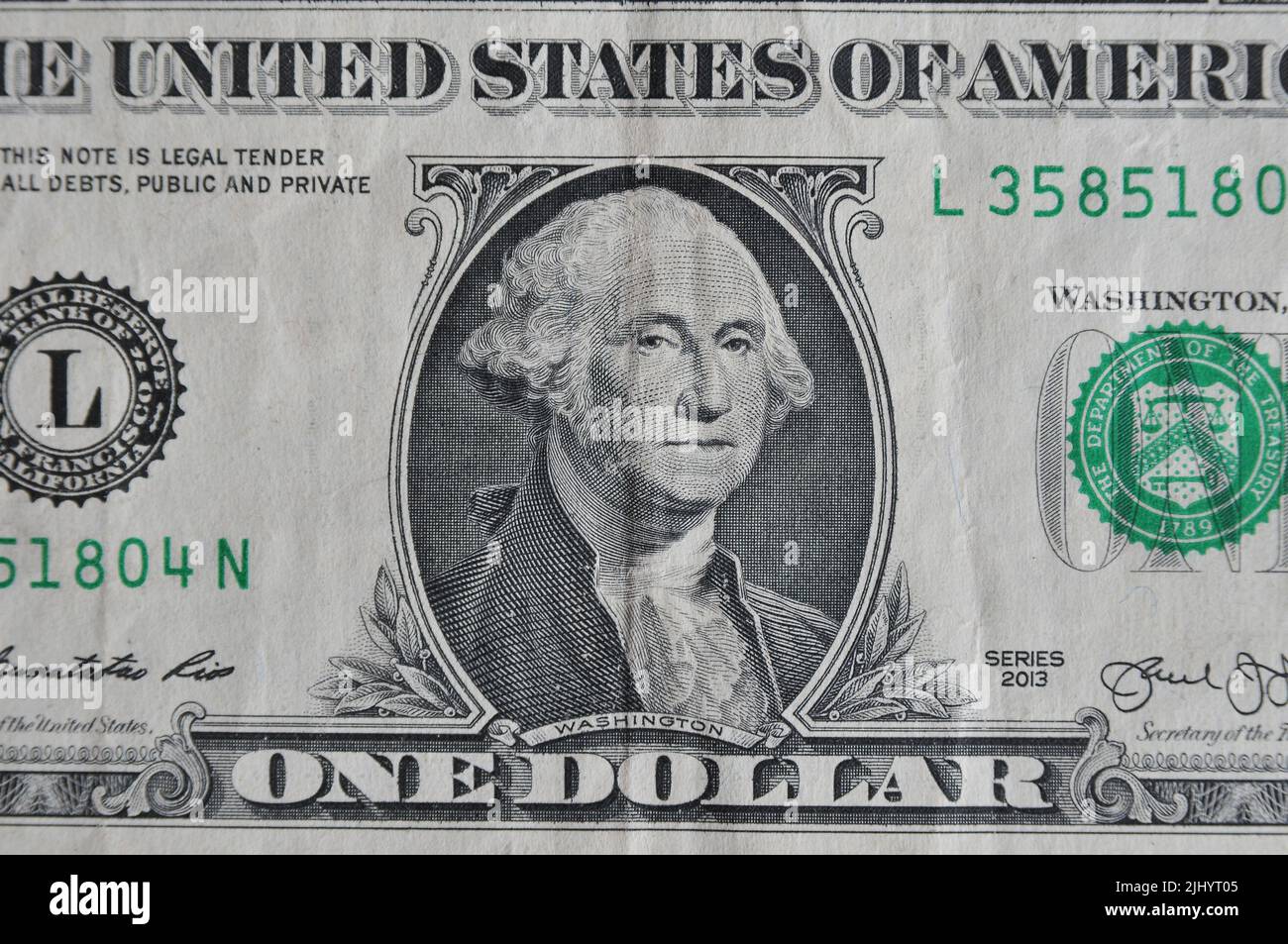 Copenhagen /Denmark/21 July 2022/ American one dollar note bill in ...