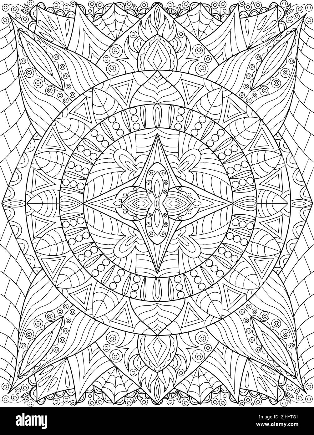 An illustration of round patterns and doodles on a white background ...