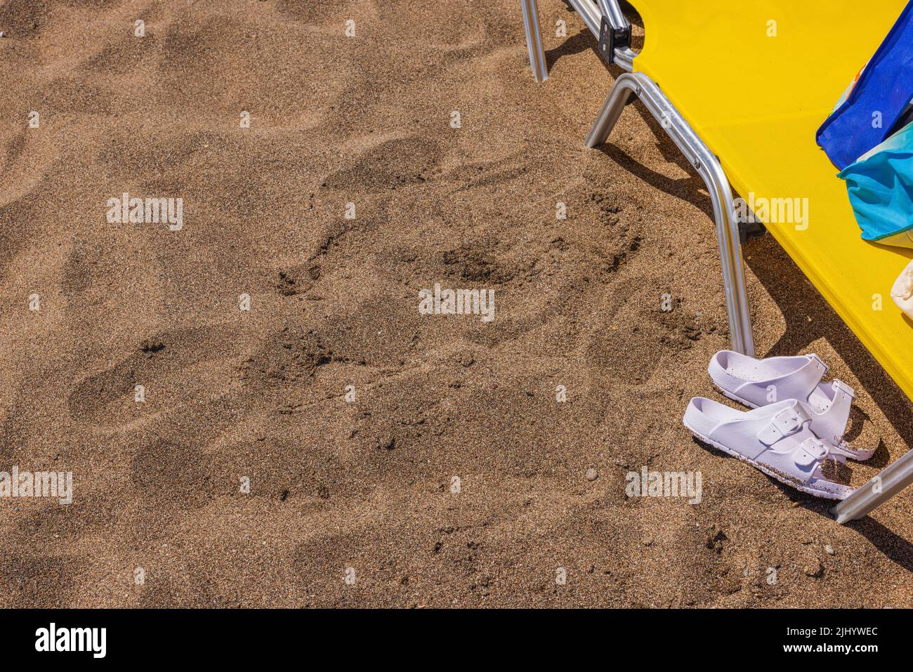 Sea beach closeup sun beds hi-res stock photography and images - Alamy