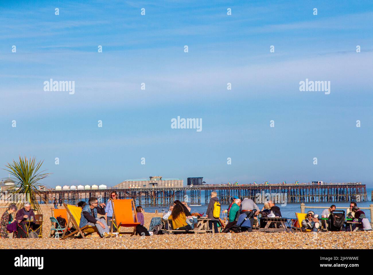 Goat Ledge cafe in St Leonard's On Sea with Hastings pier in the ...