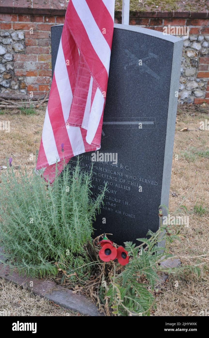44 BG memorial in churchyard of All Saints Church, Shipdham, Norfolk ...