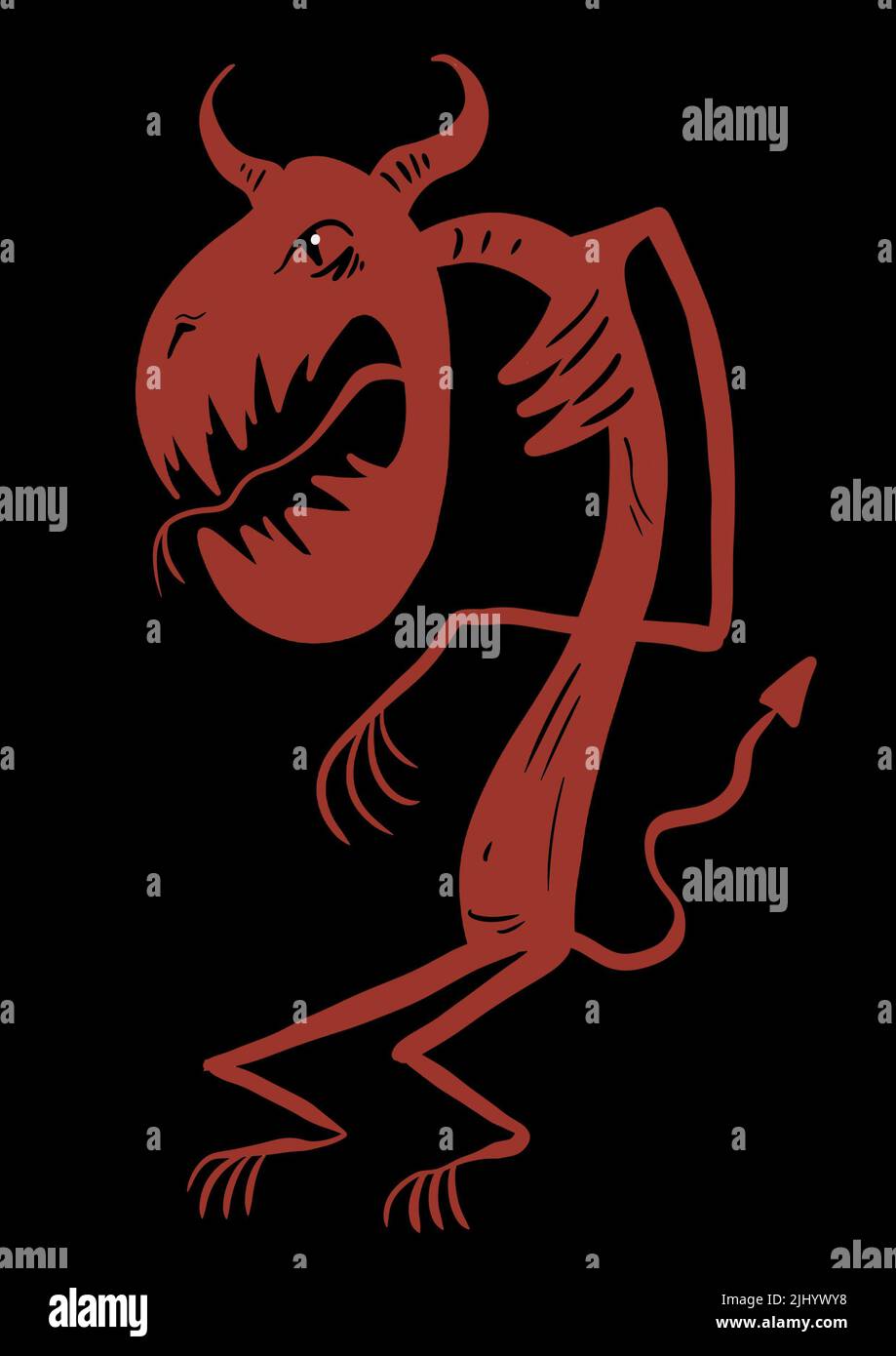 weird cartoon creature illustration Stock Photo - Alamy