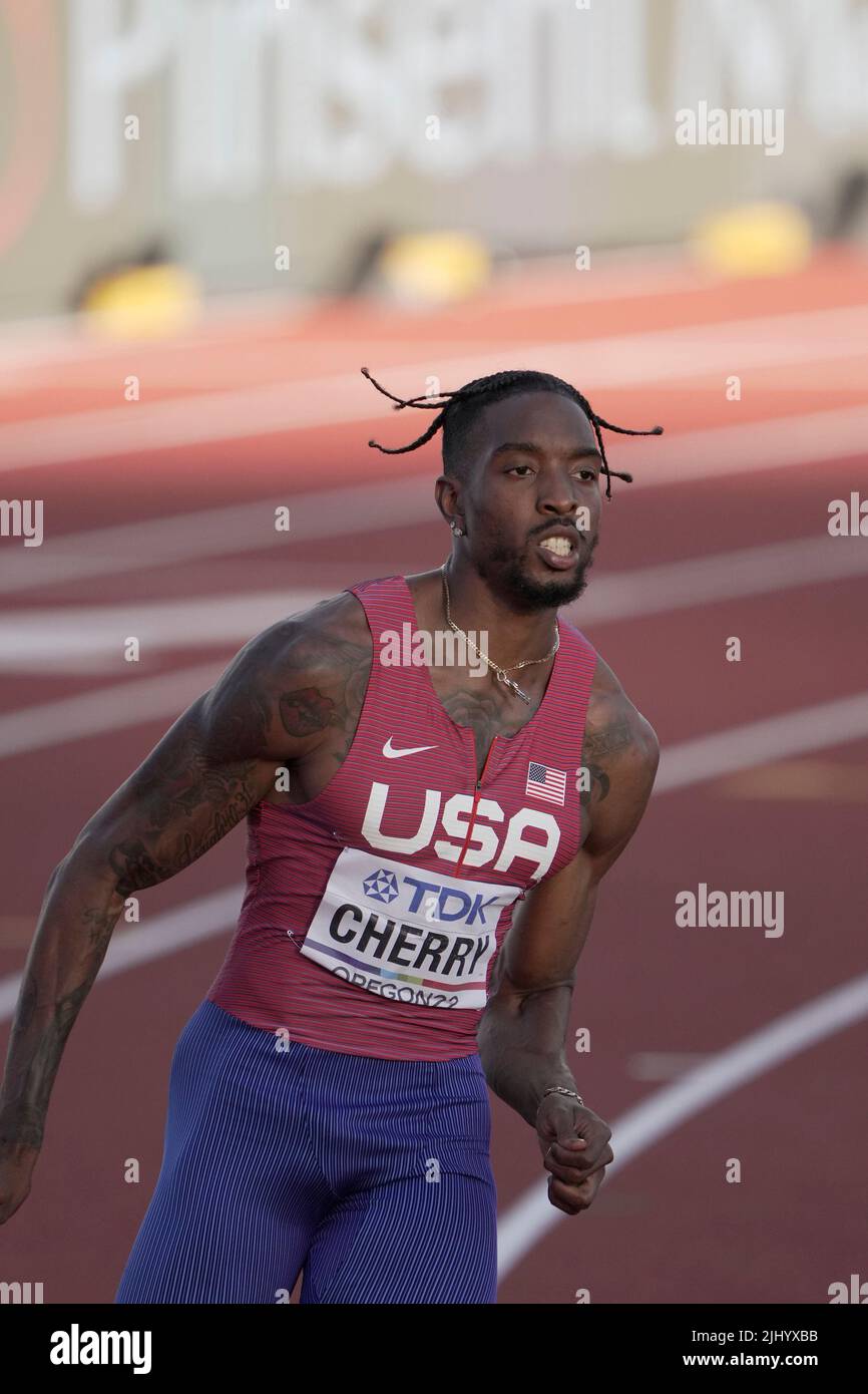 Eugene,, 20 Jul 2022 Michael Cherry (USA) Seen in action during the ...