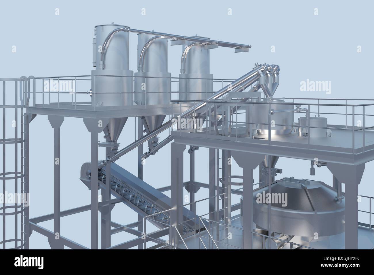 close up industrial metal construction industry. 3d rendering Stock ...