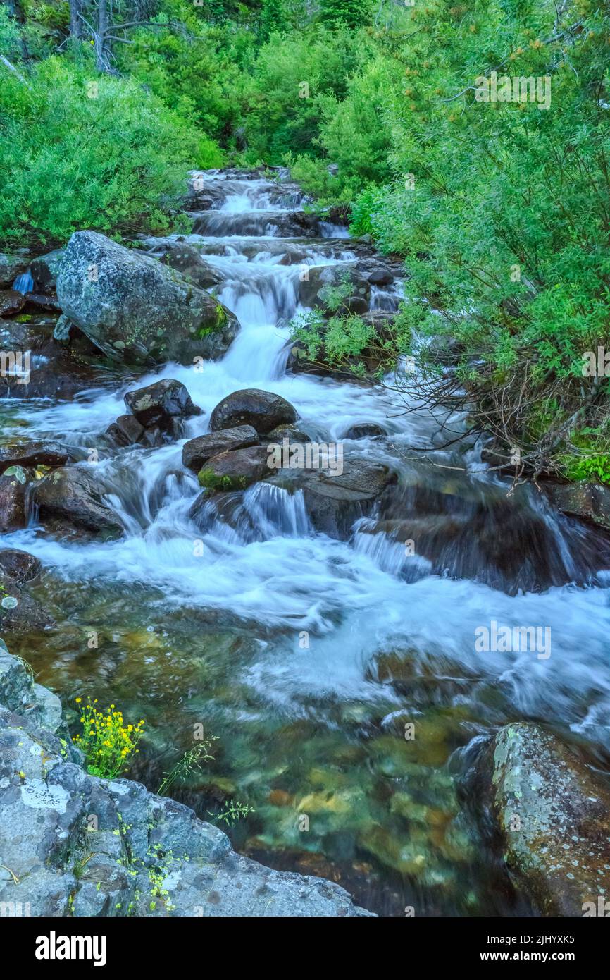cascades on cottonwood creek in the crazy mountains near clyde park ...