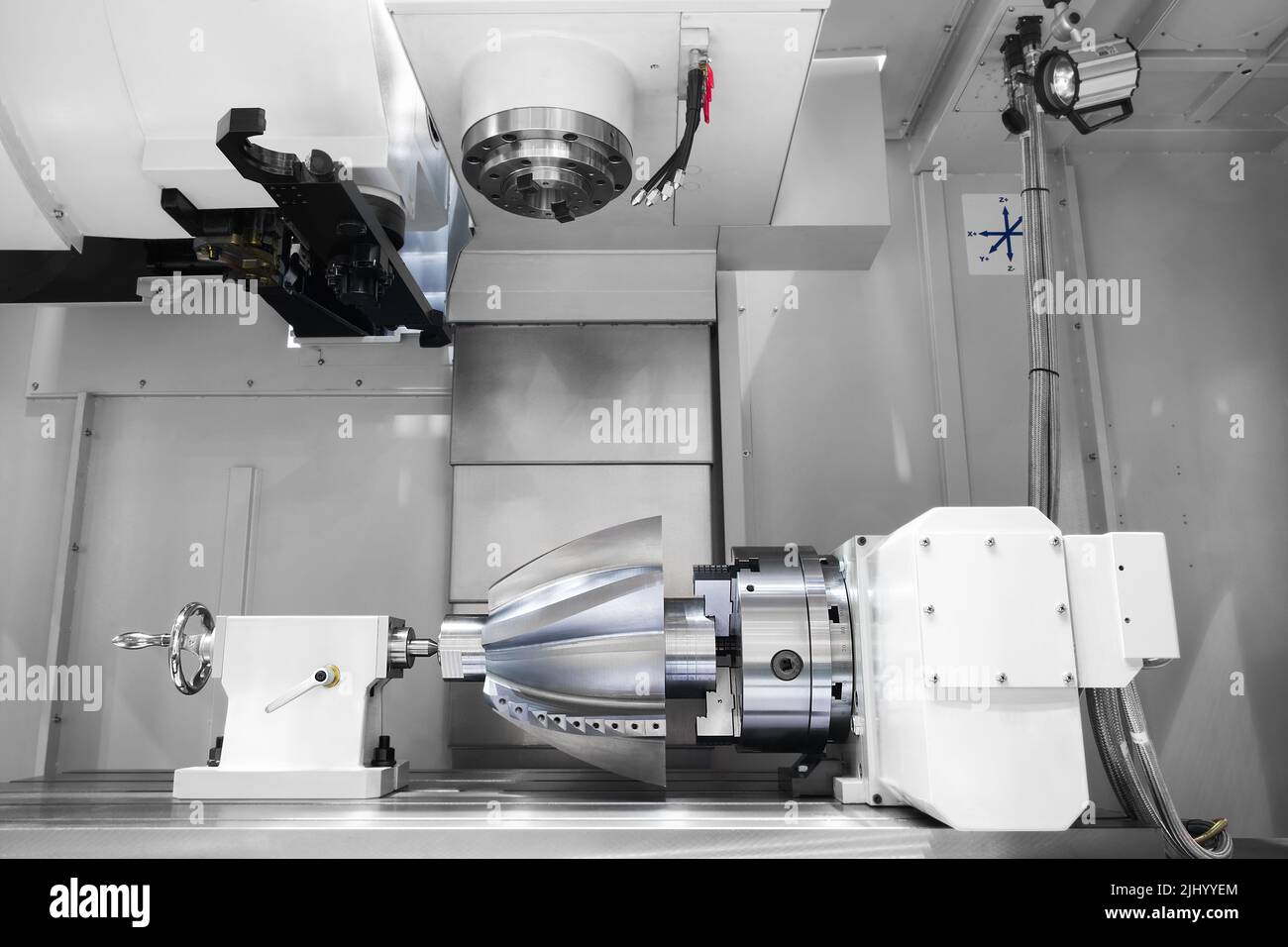 industrial metalworking cutting process by milling cutter Stock Photo ...