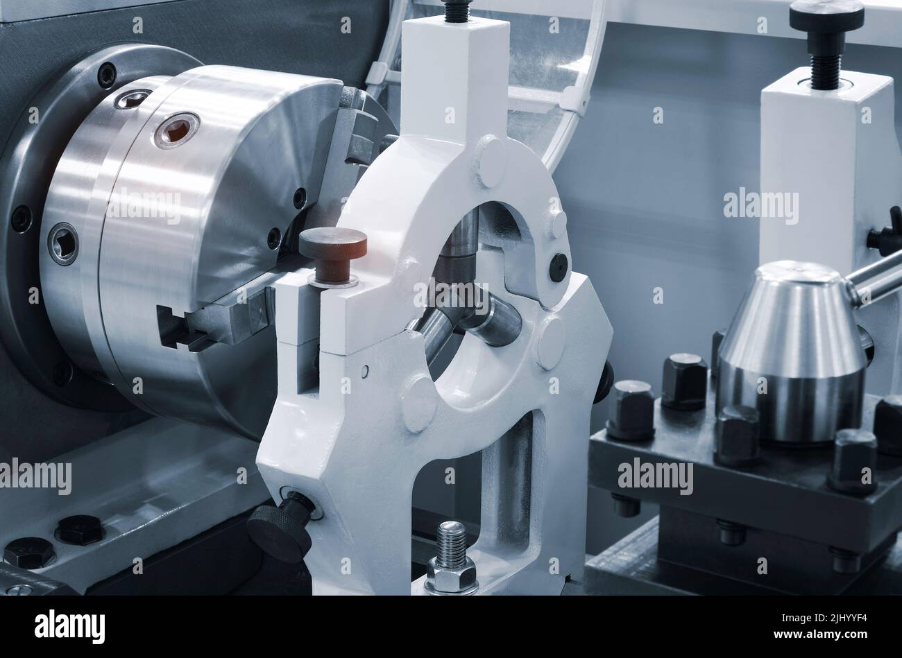 industrial metalworking cutting process by milling cutter Stock Photo ...