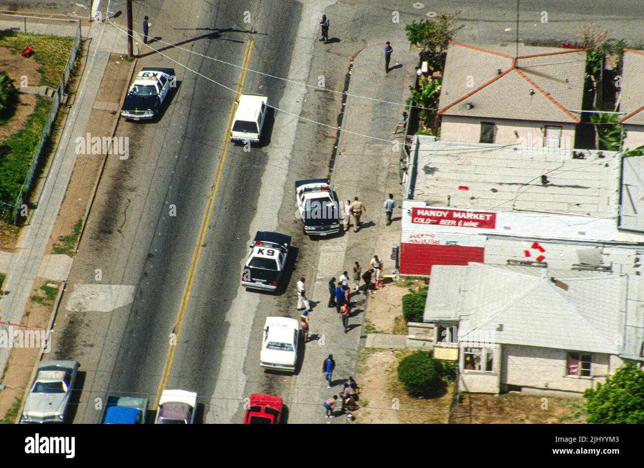 San Diego Police Department (SDPD) activity as seen from the air Stock ...