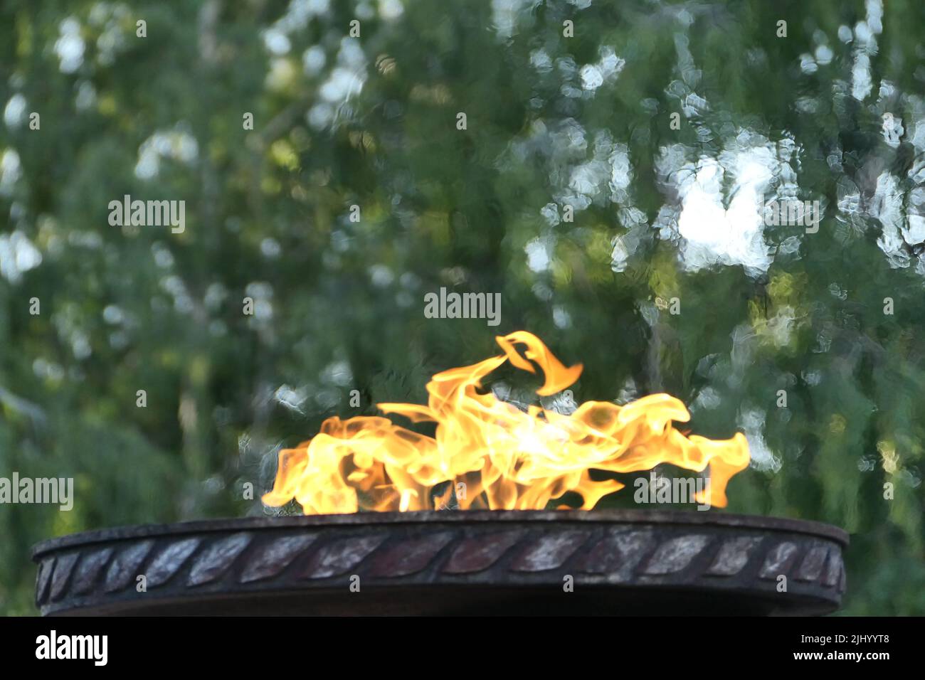 Eternal flame, constantly burning fire, a symbol of memory Stock Photo ...