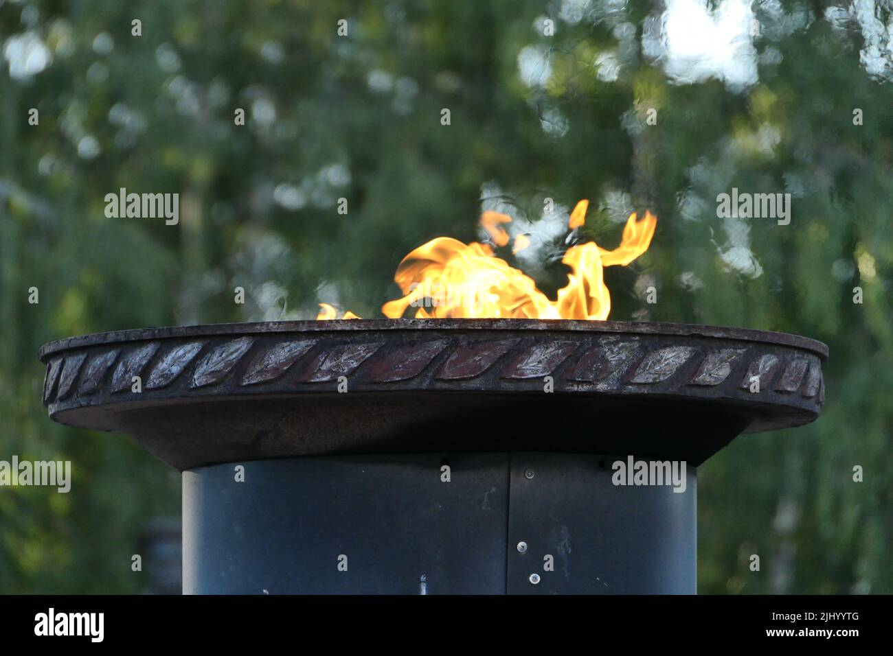 Eternal flame, constantly burning fire, a symbol of memory Stock Photo ...