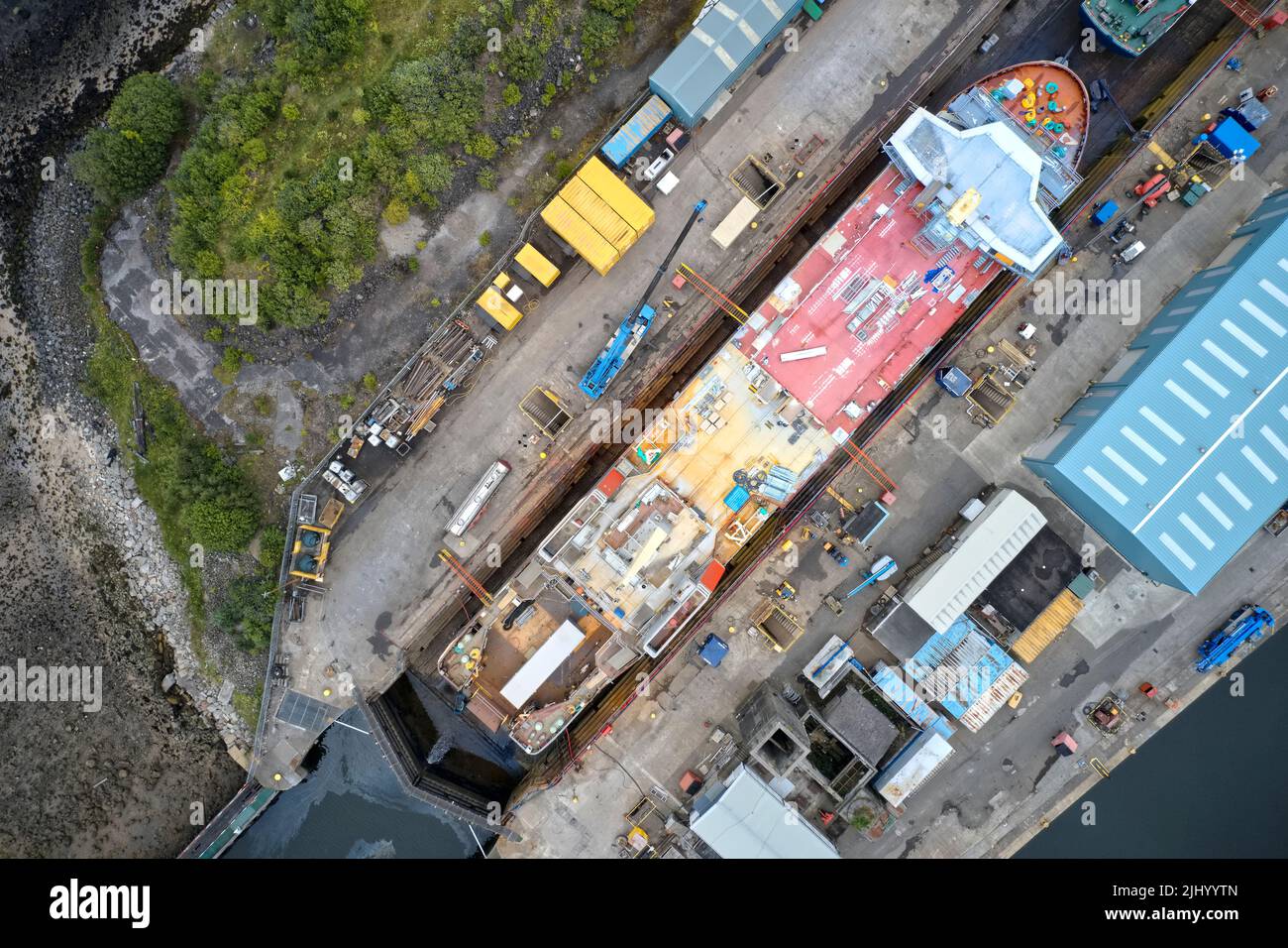 Ship building ferry at dry dock for construction Stock Photo - Alamy
