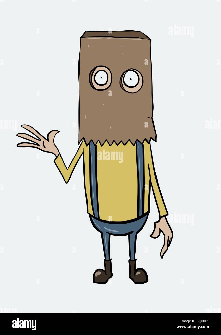 a man with a brown paper bag on his head Stock Photo - Alamy