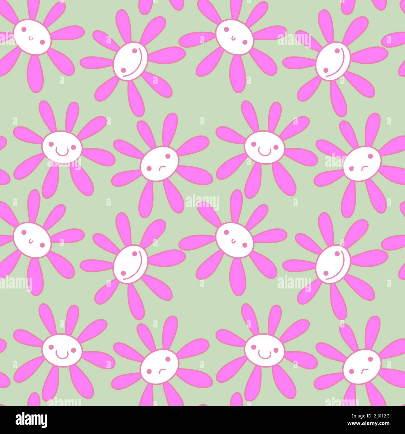 Cartoon kids floral seamless flower pattern for fabrics and wrapping ...