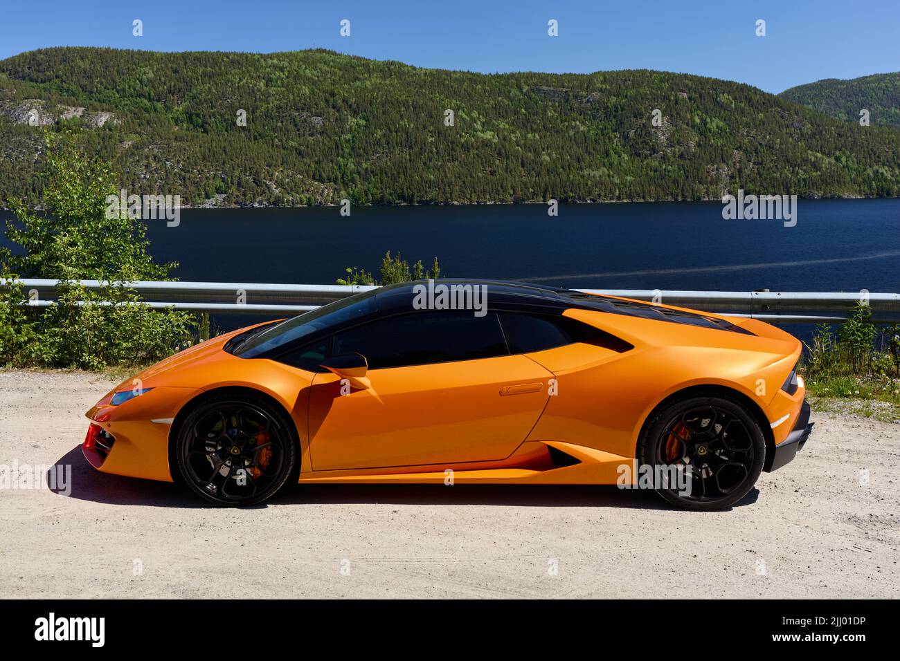 Yellow Lamborghini Huracan RWD, engine V10, 580 HP Gransherad, Norway ...