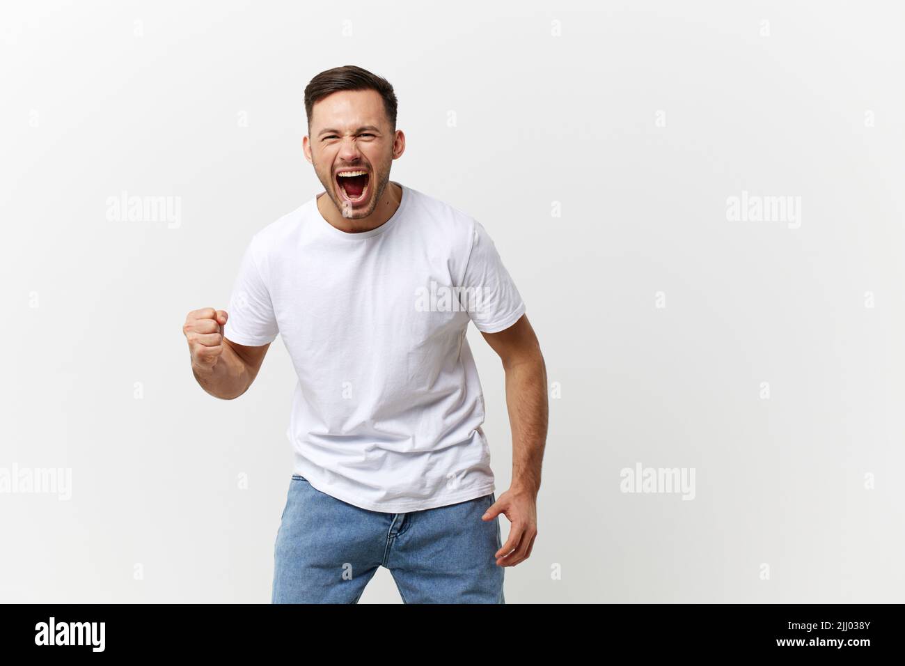 Abusive relationships concept. Aggressive angry crazy handsome man in ...