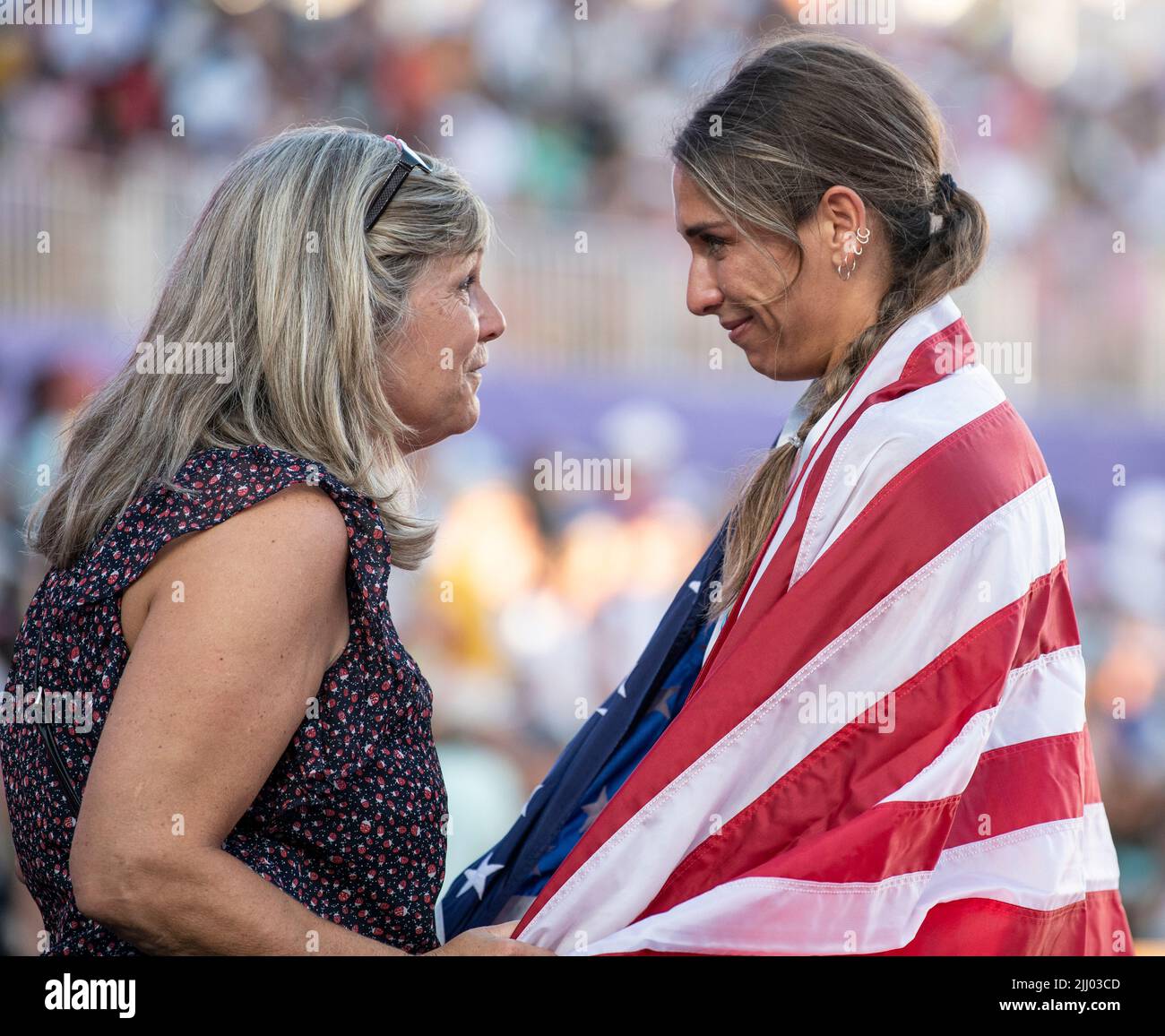 Lisa (Mum) & Valarie Allman (USA) sharing a moment together after the ...