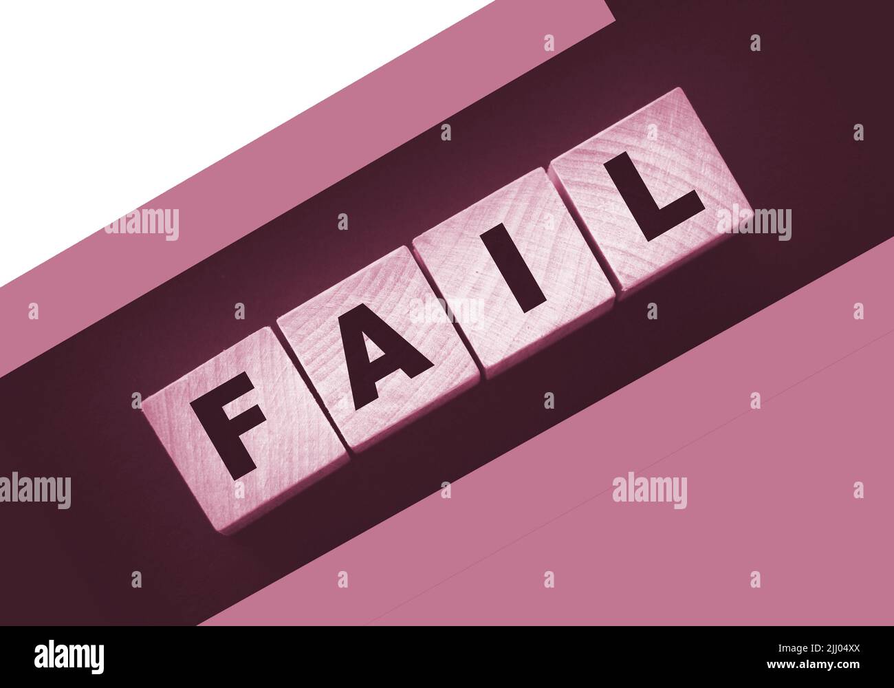 FAIL Word text Written In Wooden Cube blocks on black background ...