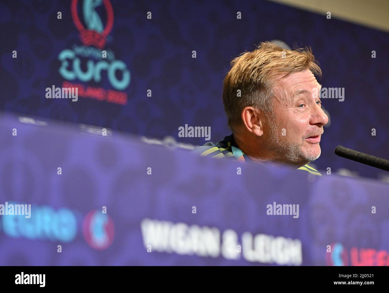 Swedens's head coach Peter Gerhardsson pictured during a press ...