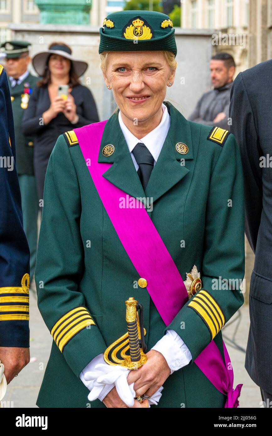 Princess Astrid of Belgium attending National Day 2022 celebrations in ...