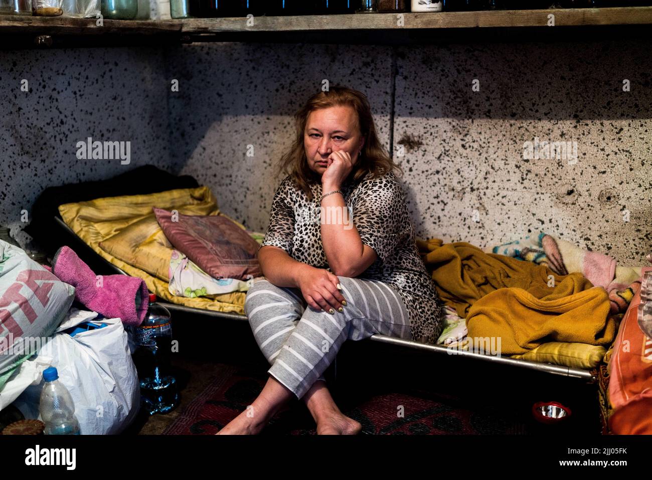 July 21, 2022, Dnipropetrovs'k Oblast, Ukraine: Olga in the bunker of ...