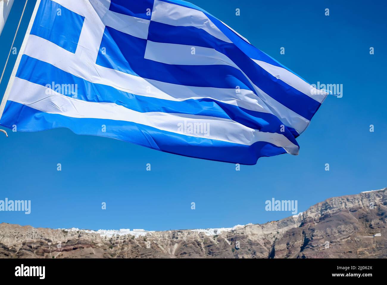 Santorini greek flag hi-res stock photography and images - Alamy