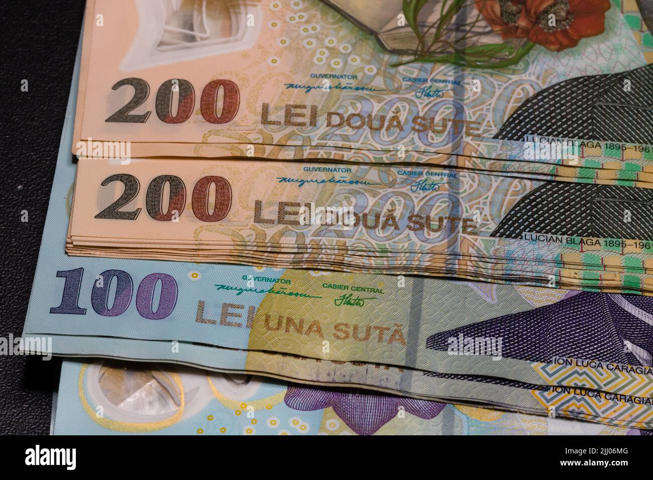 Romanian LEI currency. Europe inflation, LEI money Stock Photo - Alamy
