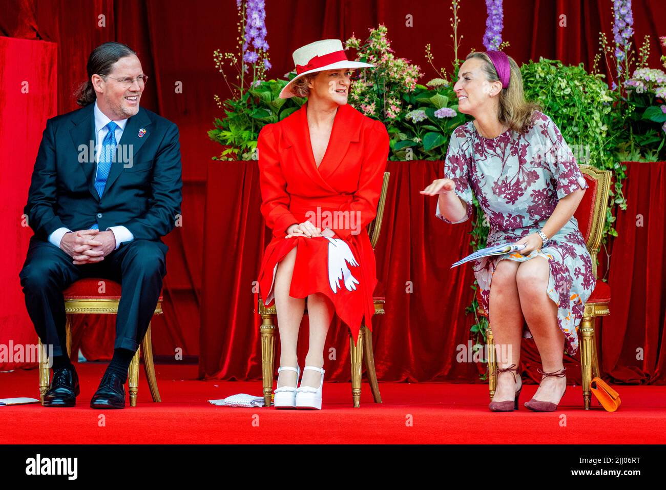 Princess Claire and Princess Delphine of Belgium and James O’Hare ...