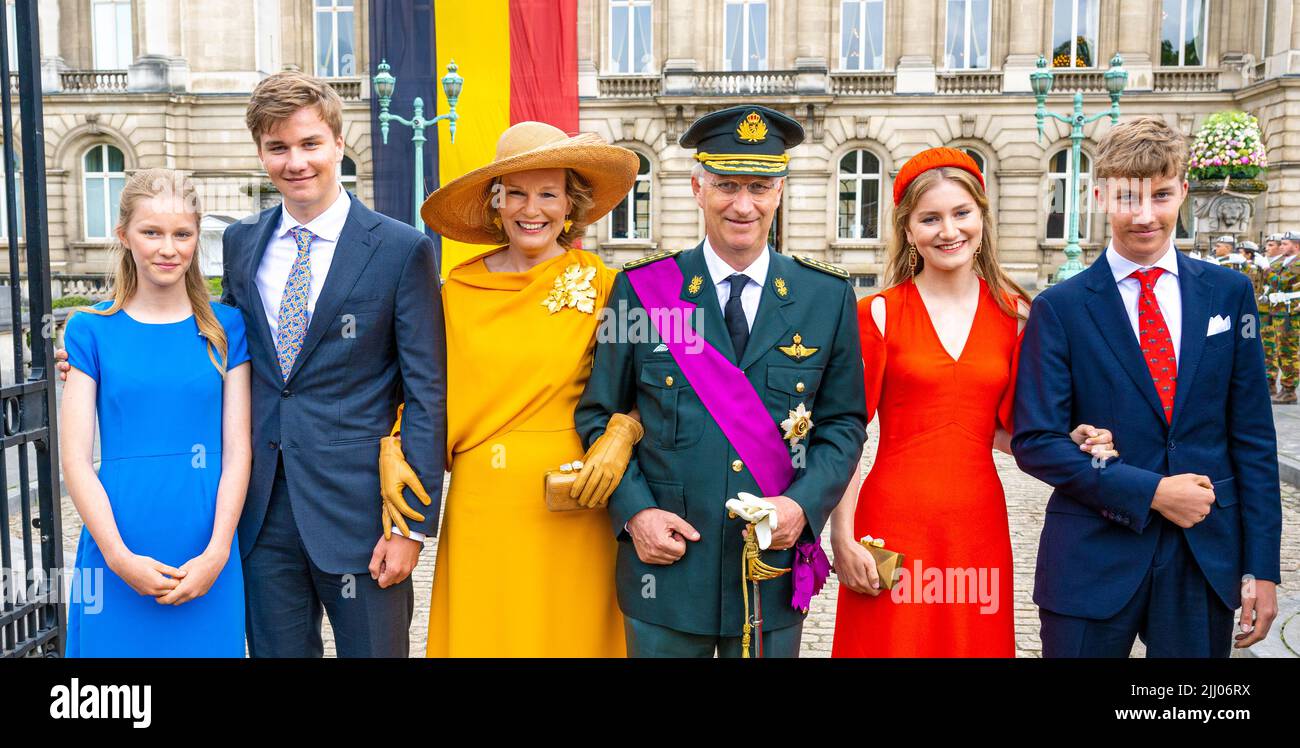 King Philippe, Filip of Belgium and Queen Mathilde with their children ...