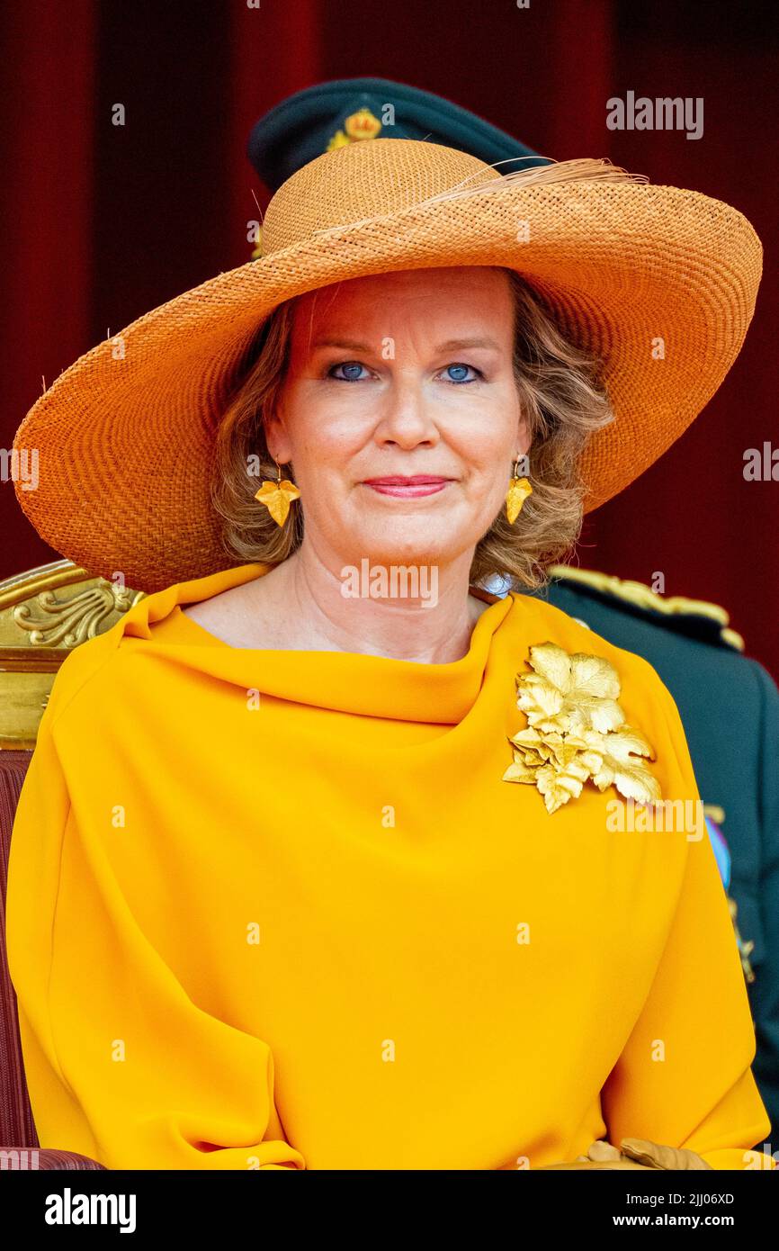 Queen Mathilde of Belgium attending National Day 2022 celebrations in ...