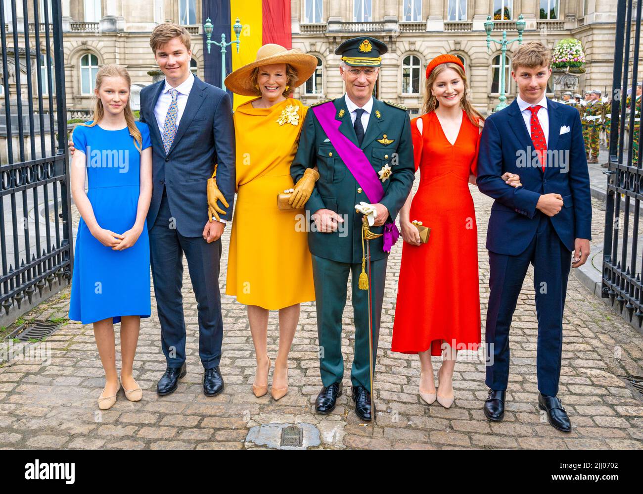 King Philippe, Filip of Belgium and Queen Mathilde with their children ...