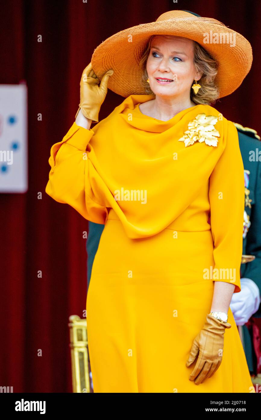 Queen Mathilde of Belgium attending National Day 2022 celebrations in ...