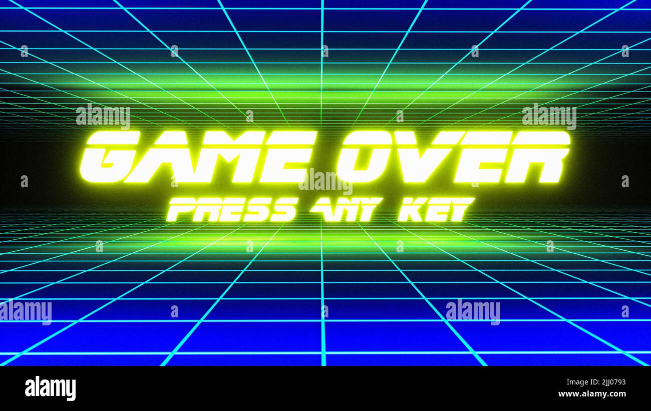 a futuristic technology background (3d rendering) game over Stock Photo ...