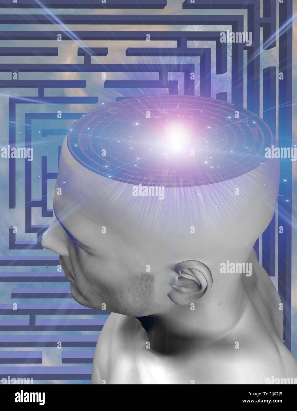 Maze Mind Art. 3D rendering Stock Photo - Alamy