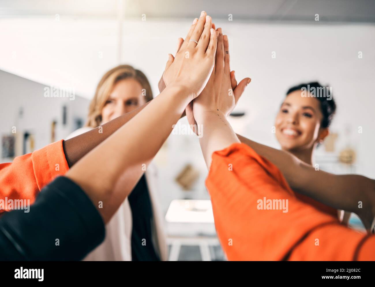 The higher we aim, the greater the success. a group of businesswoman ...