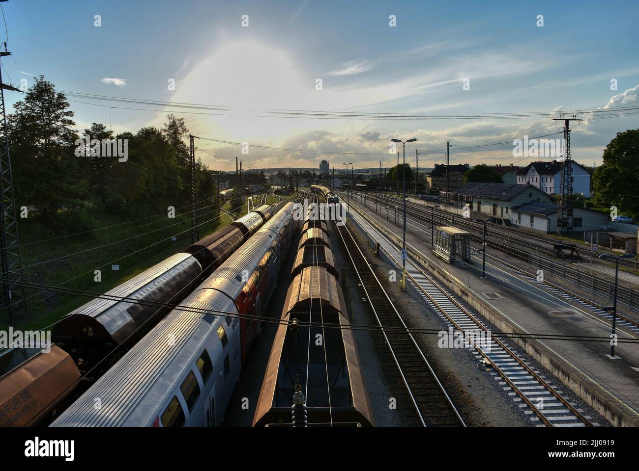 Siegmundsherberg, Bahnhof, Zug, Güterzug, Personenzug, Gleis, Gleise ...