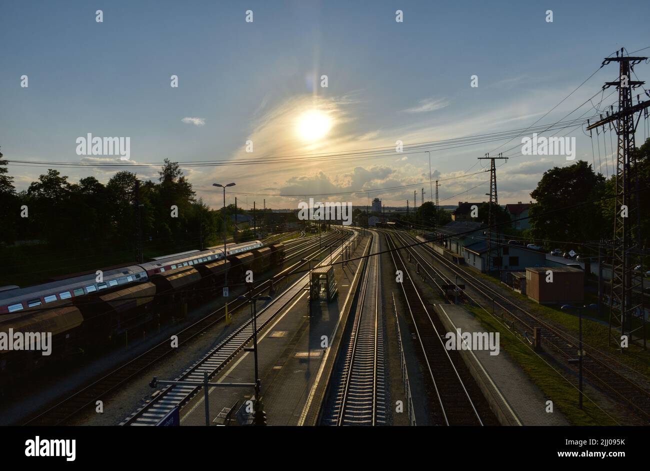 Siegmundsherberg, Bahnhof, Zug, Güterzug, Personenzug, Gleis, Gleise ...