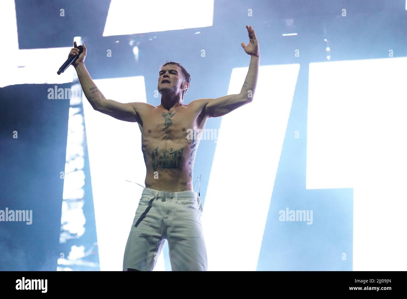 Blanco during the Italian singer Music Concert Blanco - Blu Celeste ...