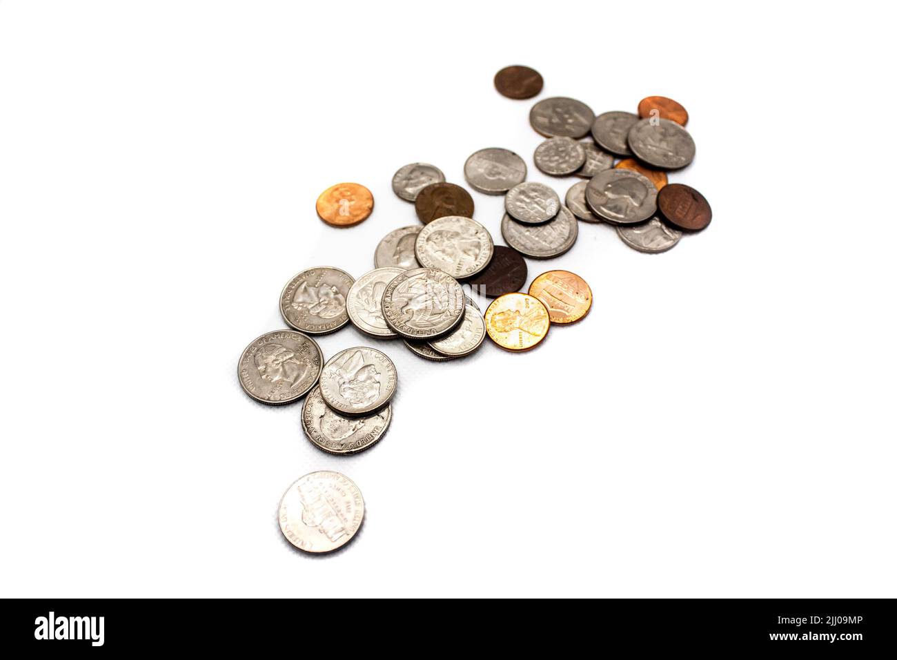 Coins isolated on a white background Stock Photo - Alamy