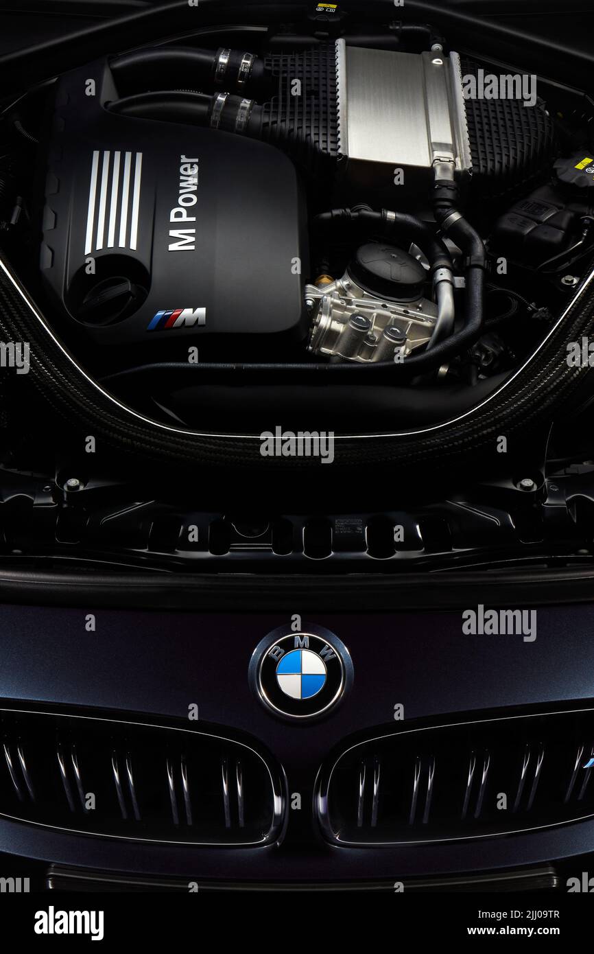 Engine BMW M3. Engine R6, 450hp. Katowice, Poland- 12.03.2016 Stock ...