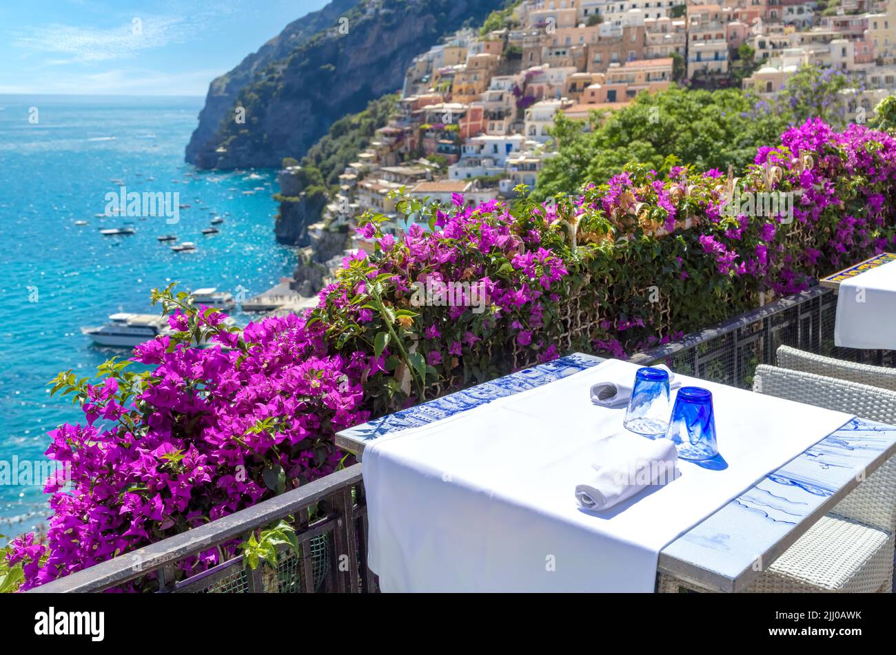 Scenic views of Positano Italian colorful architecture and landscapes ...
