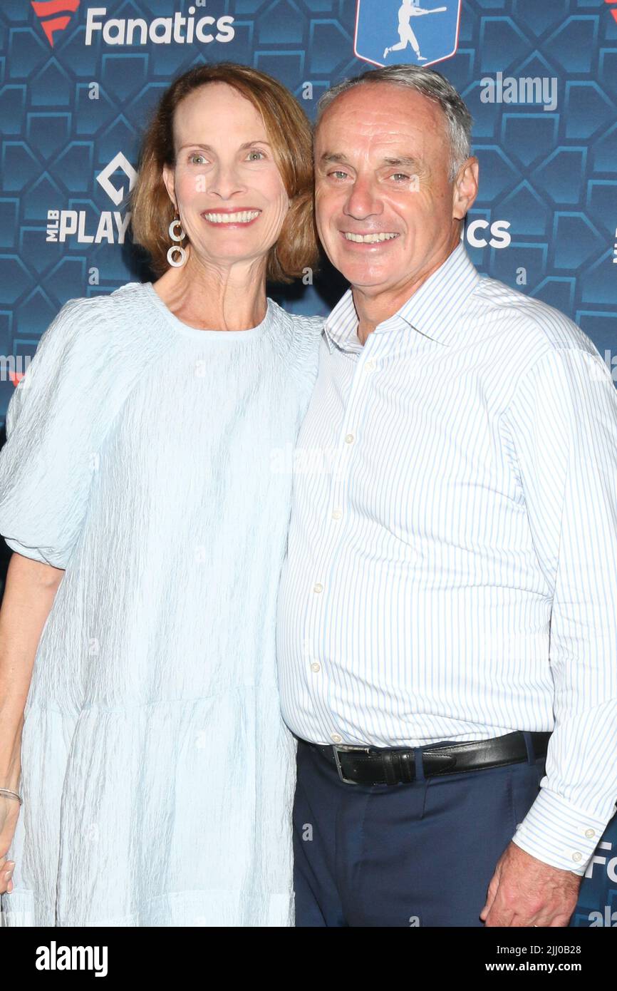 LOS ANGELES - JUL 18: Rob Manfred, wife at the MLBPA x Fanatics ...