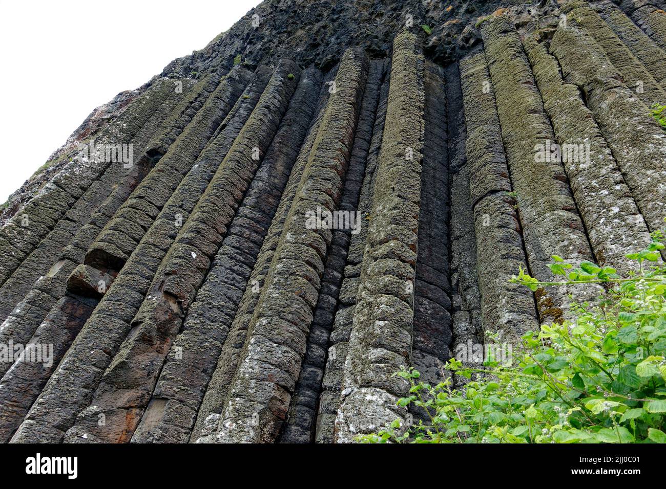 View of the organ pipe rock formation on the Giants Causeway in County ...