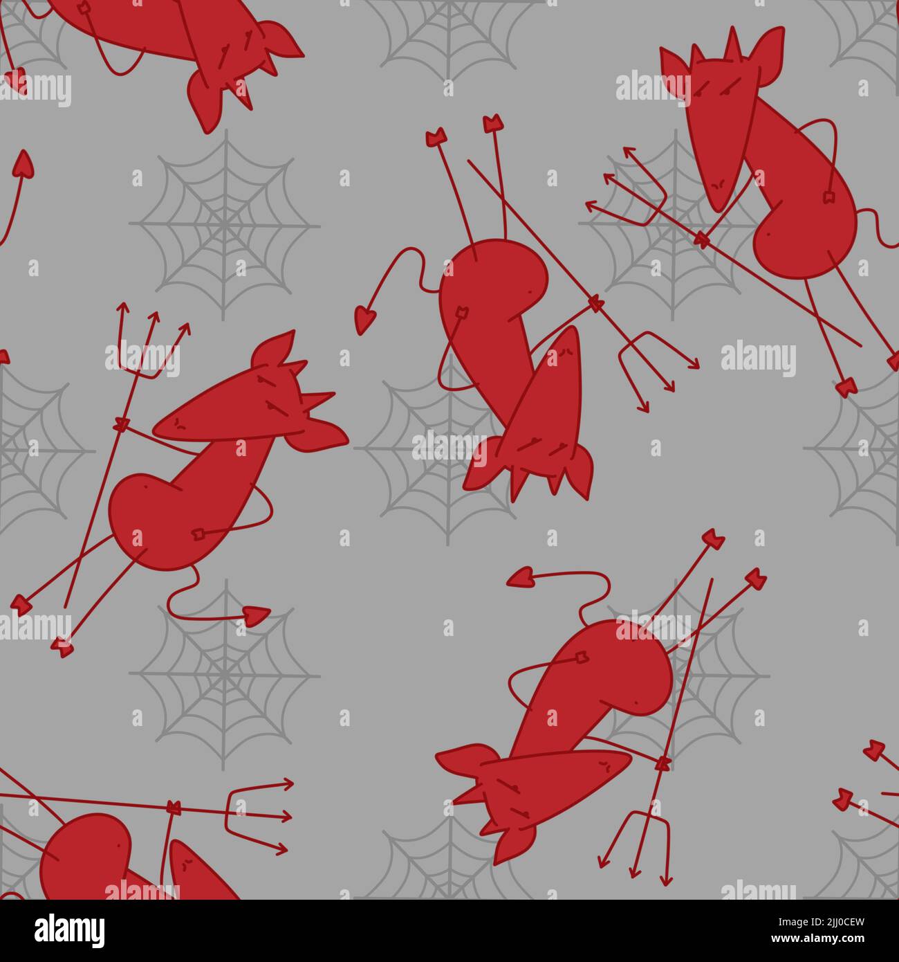 Halloween seamless cartoon evil devil pattern for wrapping paper and ...