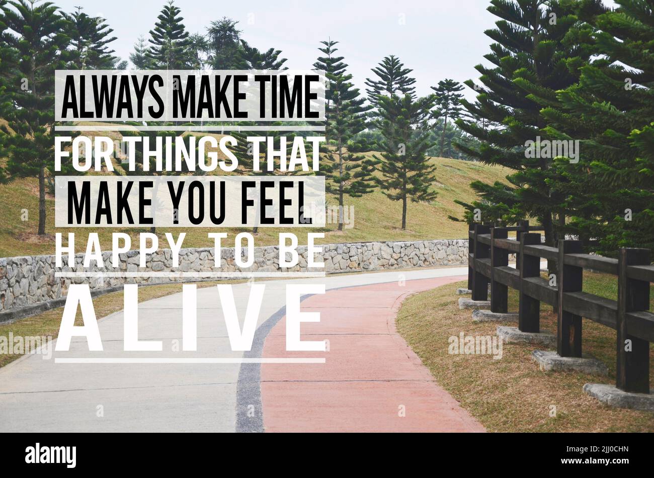 Inspirational and motivational quote. Phrase ALWAYS MAKE TIME FOR ...