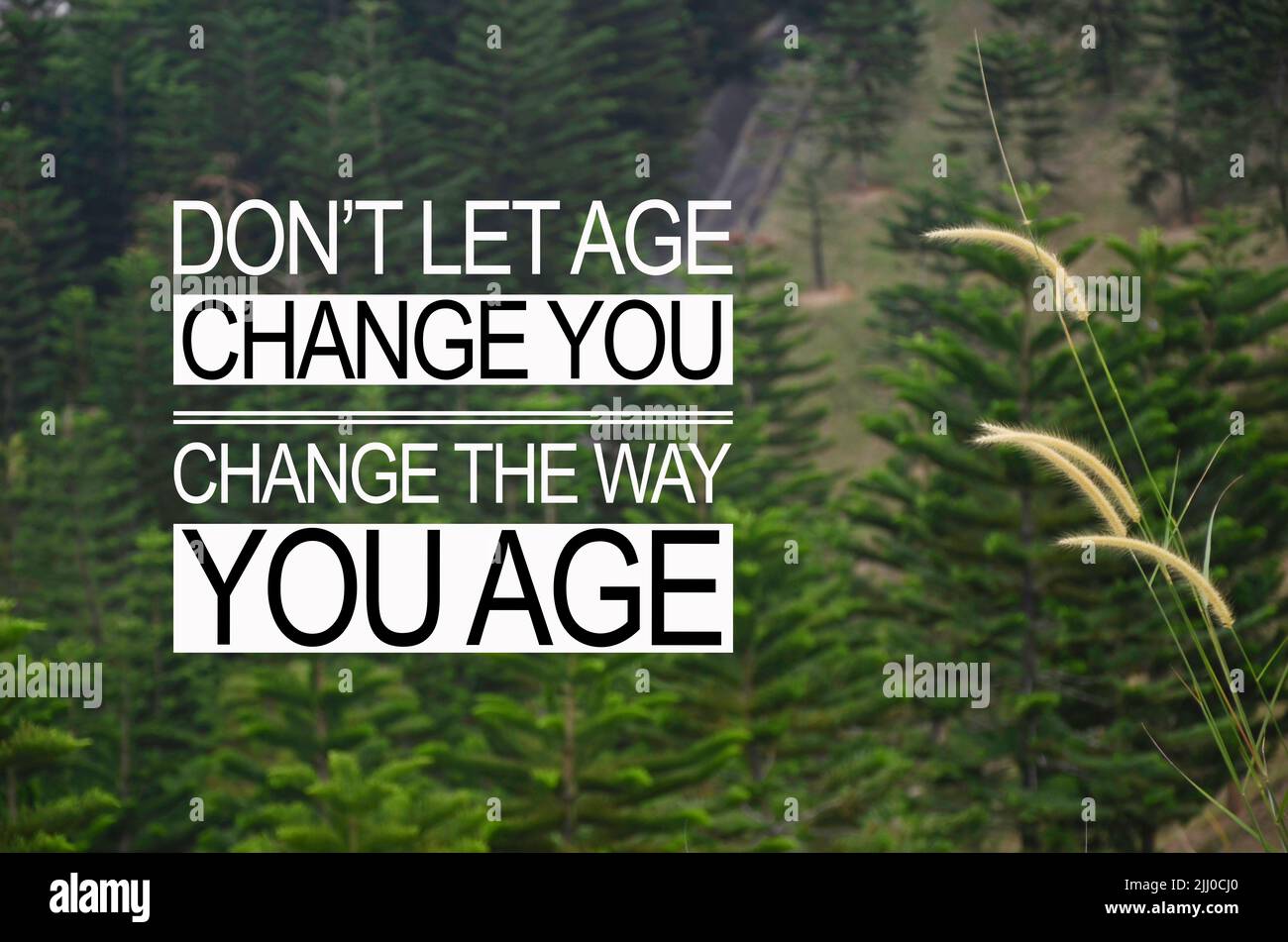 Inspirational and motivational quote. Phrase DON'T LET AGE CHANGE YOU ...