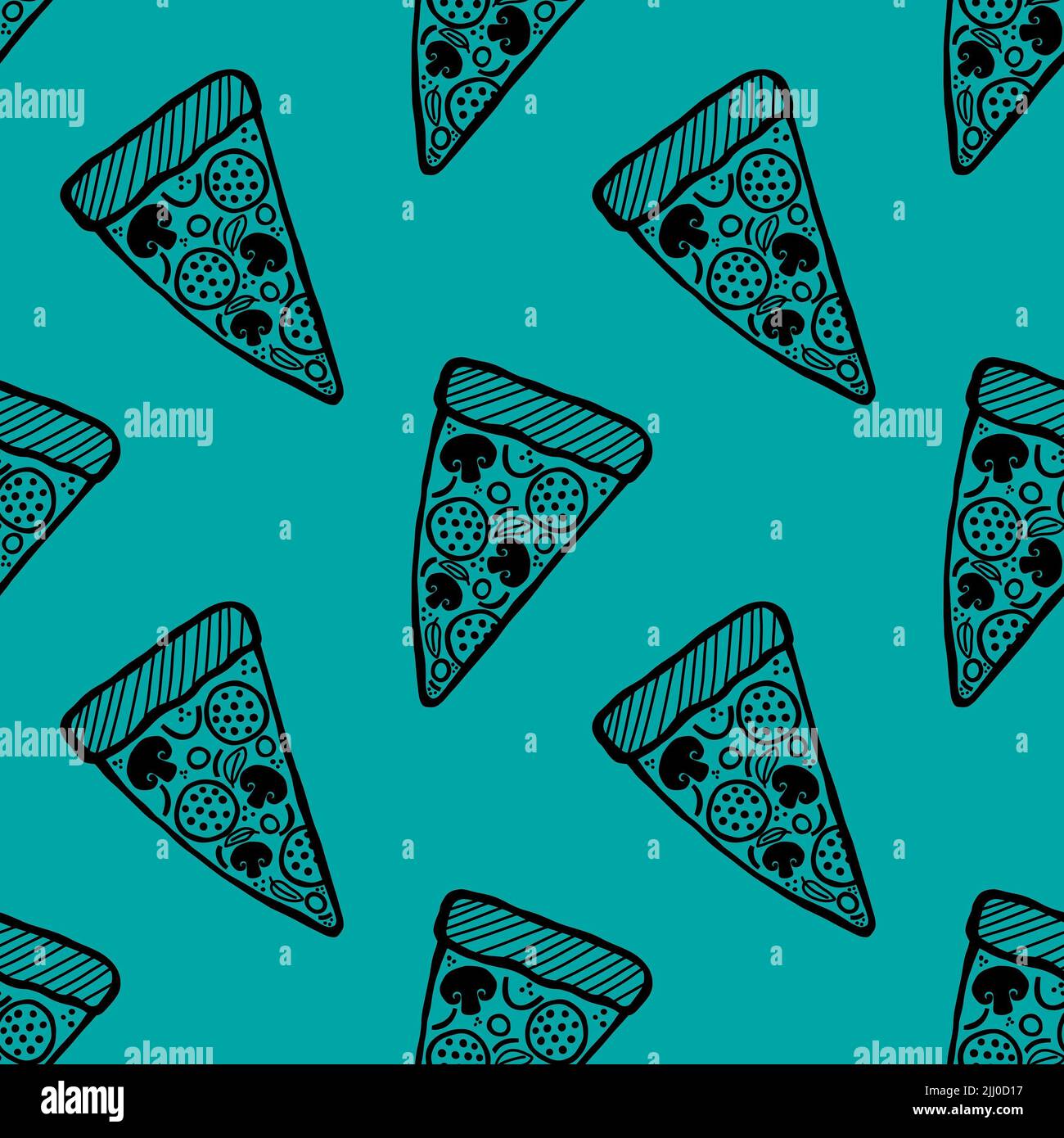 Cartoon pizza seamless food menu pattern for fabrics and wrapping paper ...