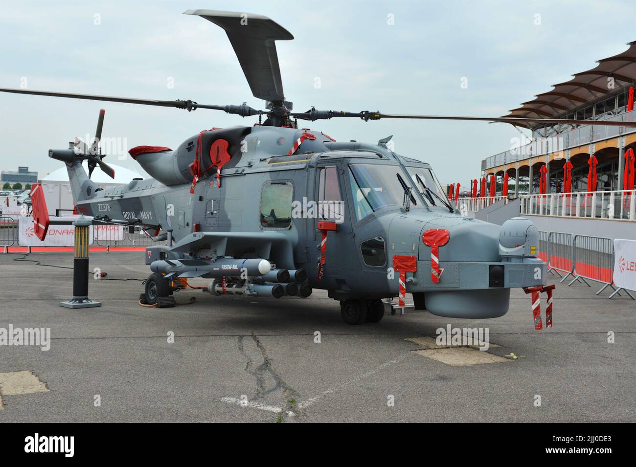 A Leonardo AW159 helicopter (Naval configuration) on display on day ...